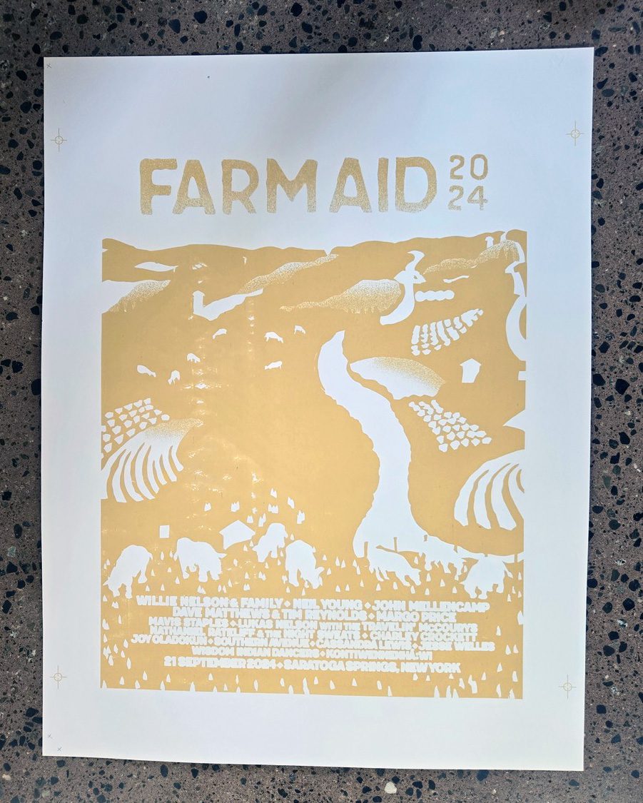 Hand-Printing A Farm Aid 2024 Poster On the #Road2FarmAid – Farm Aid