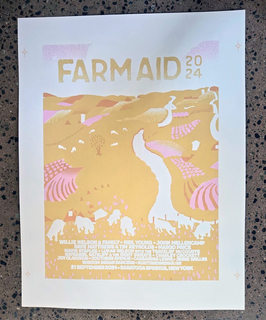 Hand-Printing A Farm Aid 2024 Poster On the #Road2FarmAid – Farm Aid