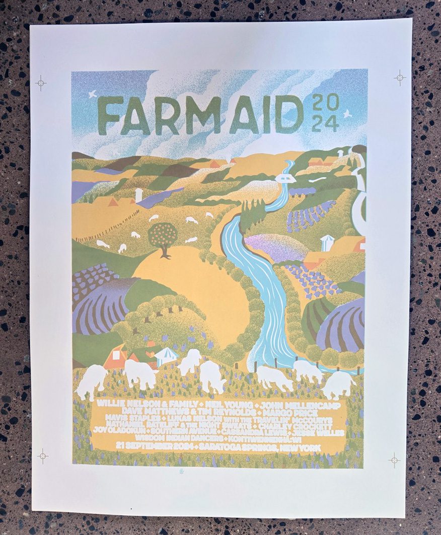 Hand-Printing A Farm Aid 2024 Poster On the #Road2FarmAid – Farm Aid