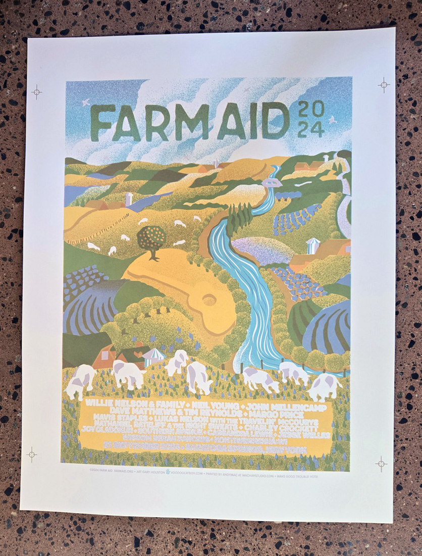 Hand-Printing A Farm Aid 2024 Poster On the #Road2FarmAid – Farm Aid