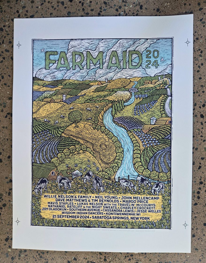 Hand-Printing A Farm Aid 2024 Poster On the #Road2FarmAid – Farm Aid