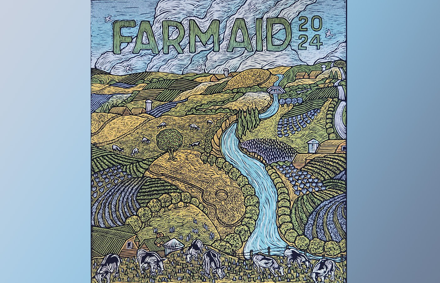 Hand-Printing A Farm Aid 2024 Poster On the #Road2FarmAid – Farm Aid