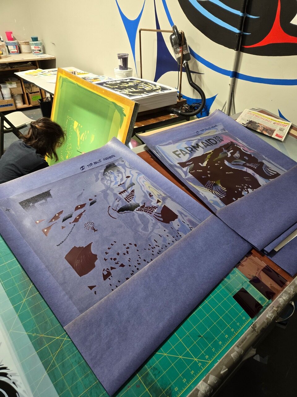 Hand-Printing A Farm Aid 2024 Poster On the #Road2FarmAid – Farm Aid